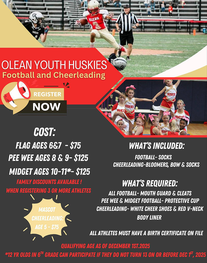 Sign Up for the 2025 Season - Olean Huskies Youth Football & Cheer